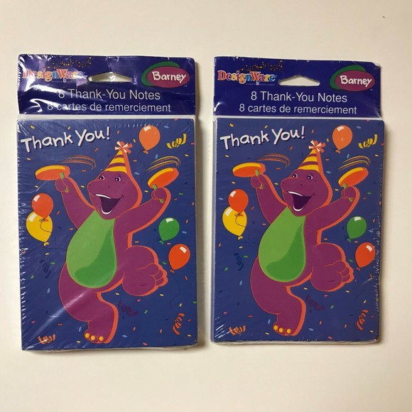 Design Ware | Office | Barney Dinosaur Stationary Thank You Notes 6 ...